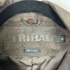 Tribal | Jackets & Coats | Tribal Y2k Genuine Leather Jacket Chocolate ...